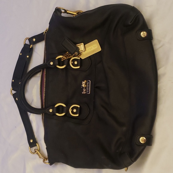 Coach | Bags | Coach Madison Sabrina Black Leather Satchel | Poshmark